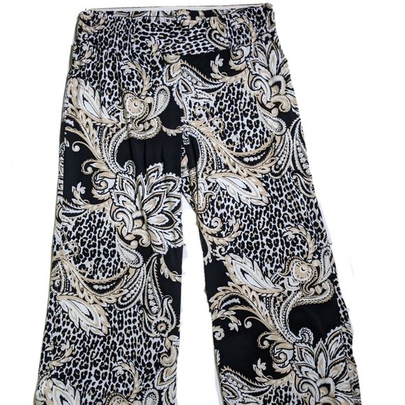 Cache | Pants & Jumpsuits | Cache Paisley Black And White Wide Leg ...